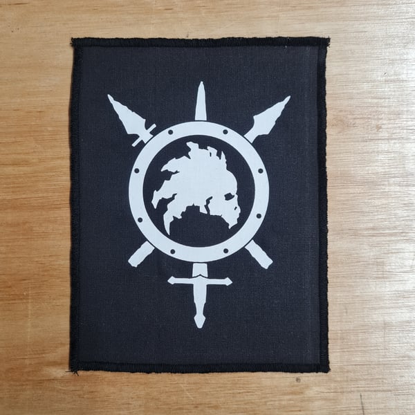 SWORDPUNK Sew-On Patch White on Black - Folksy