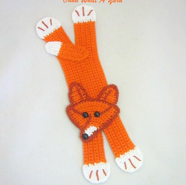 Crochet fox bookmark - Folksy