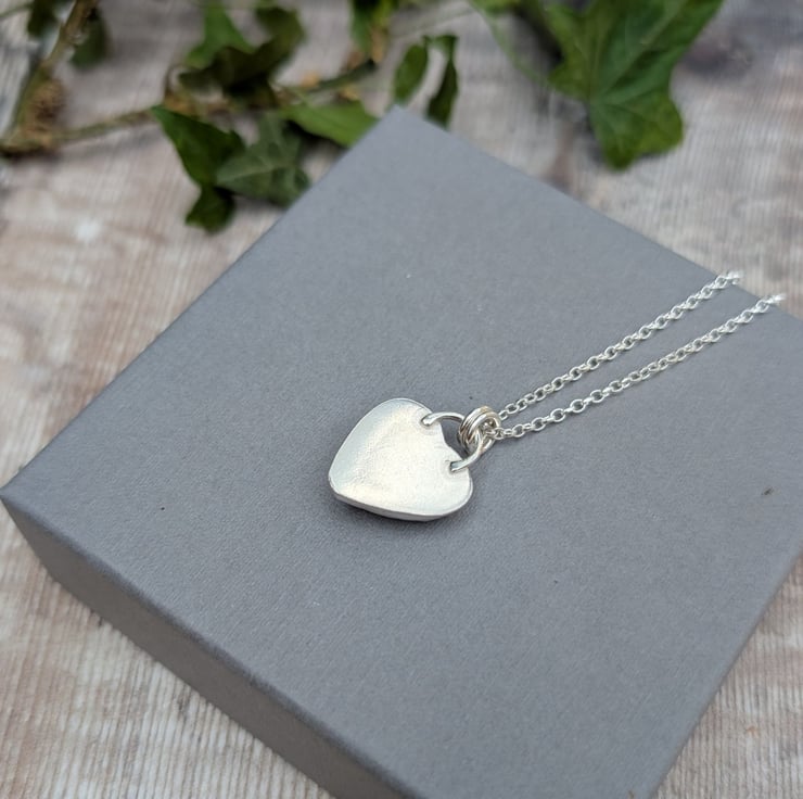 Sterling Silver Pink Aurora Opal Heart Necklace... - Folksy