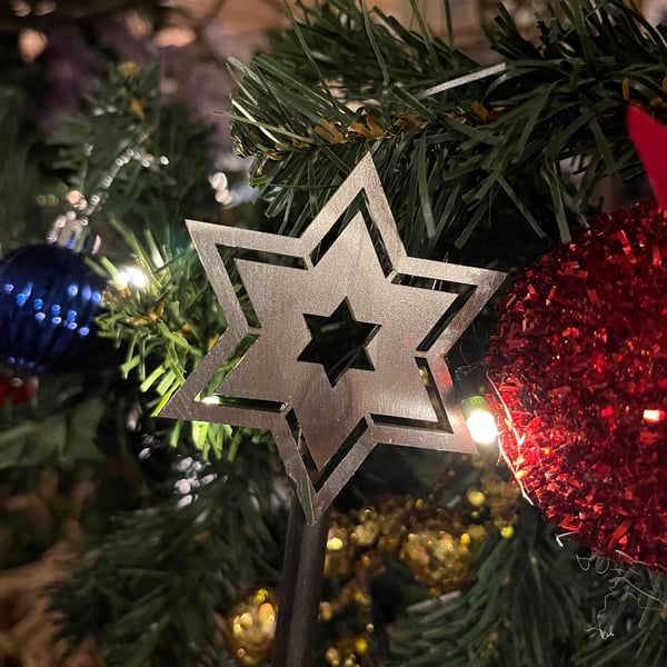 Garden Stake, Art, Steel, Star, Robin, Christma... - Folksy