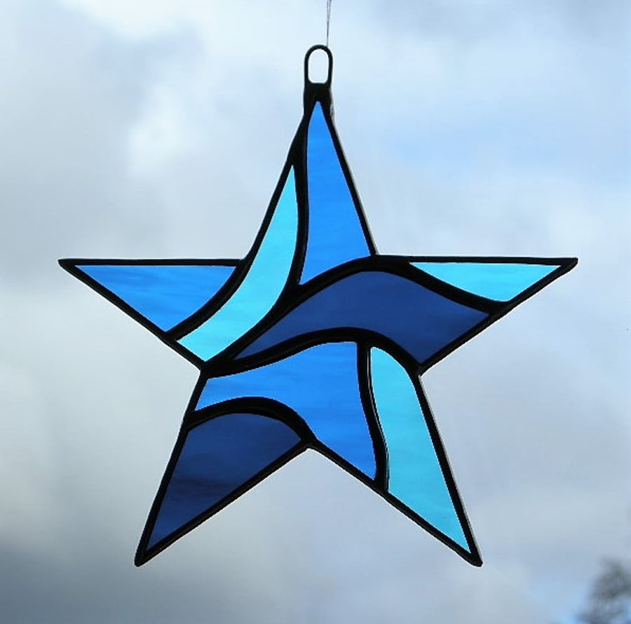Stained Glass Star (Abstract) in three differen... - Folksy