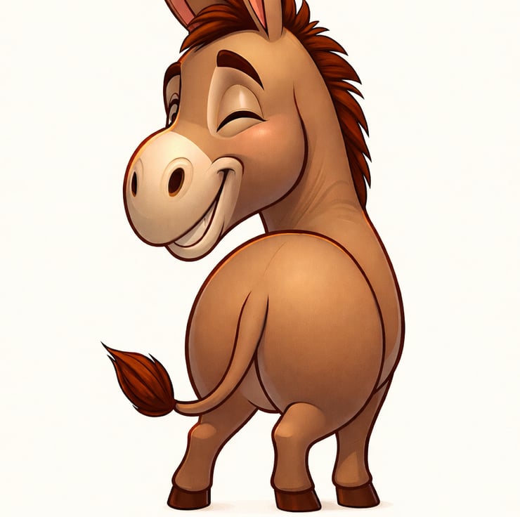 Playful Donkey Art Print – Original Illustrated... - Folksy