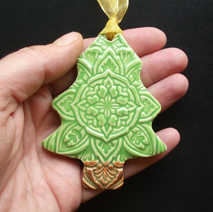 Christmas tree ceramic Christmas decoration - Folksy