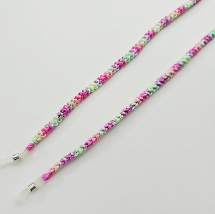 Pastel Rainbow Crochet Glasses Cord, Cotton Spe... - Folksy
