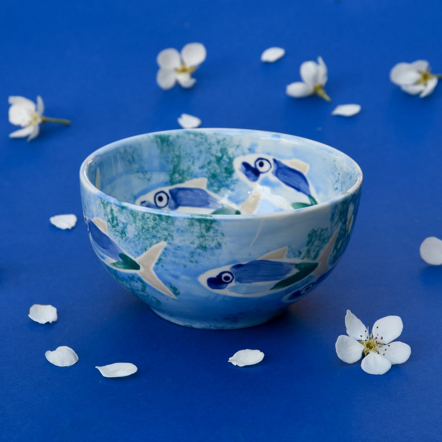 Fish in the Sea Cereal Bowl - seconds sale - Folksy