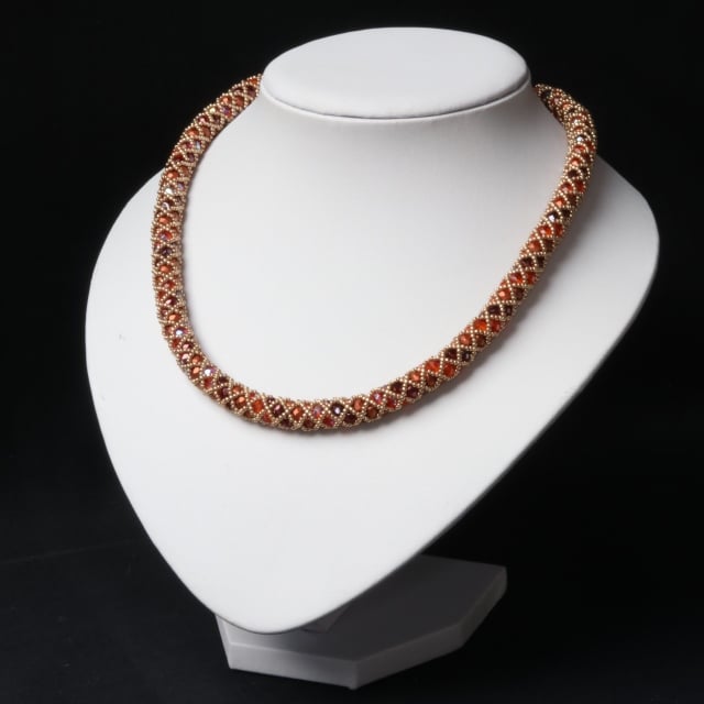 Custom order for Julia Pike Amber and Gold Nett... - Folksy