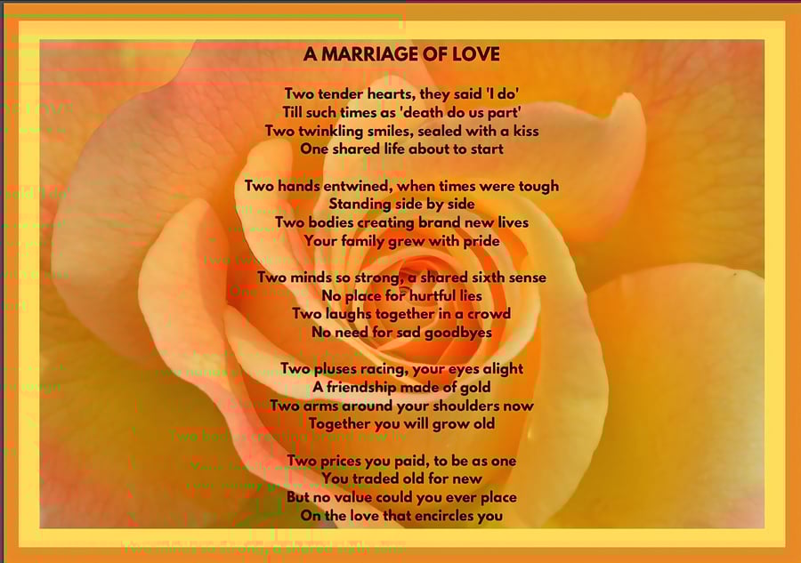 A Marriage of Love - Original Poem about a soul... - Folksy
