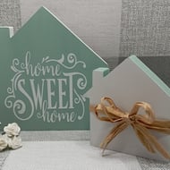 Home sweet home set of 2 wooden houses, housewa... - Folksy