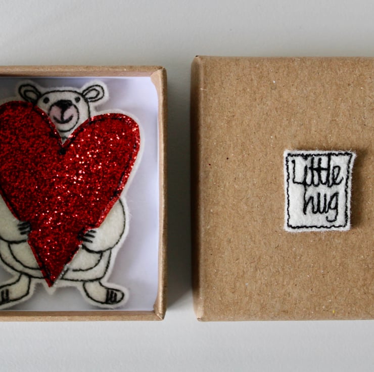 'Little Hug' Bear in a Box - Folksy