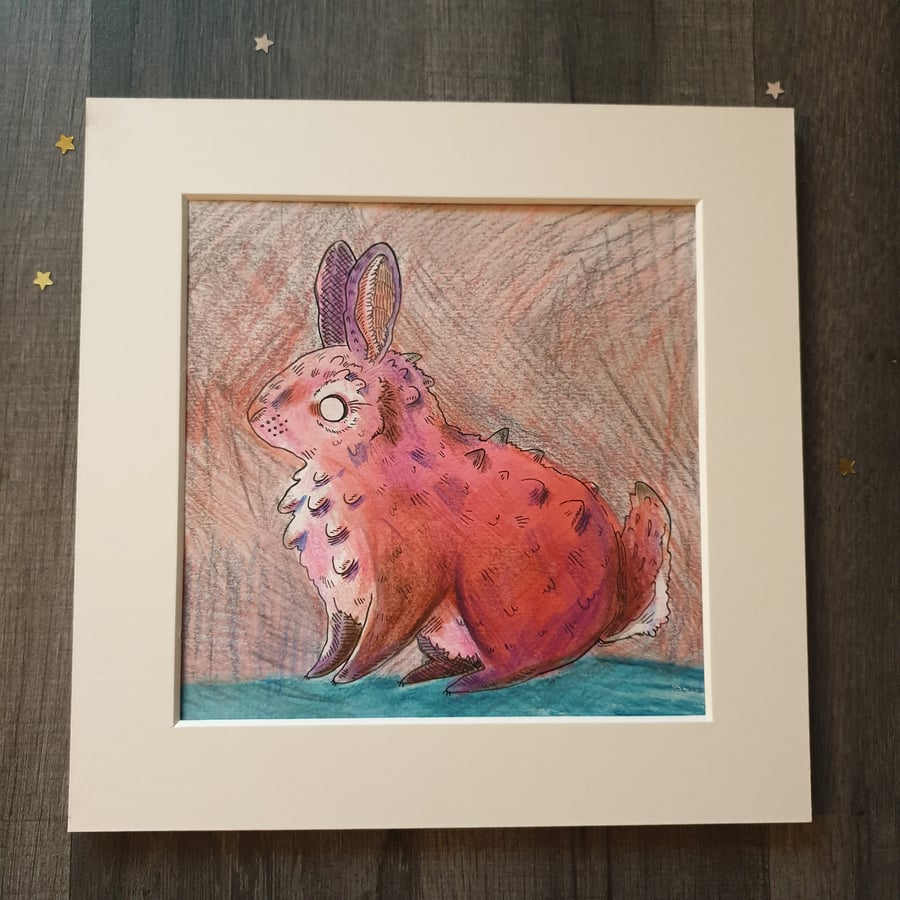Rocky Rabbit Original Drawing - Folksy