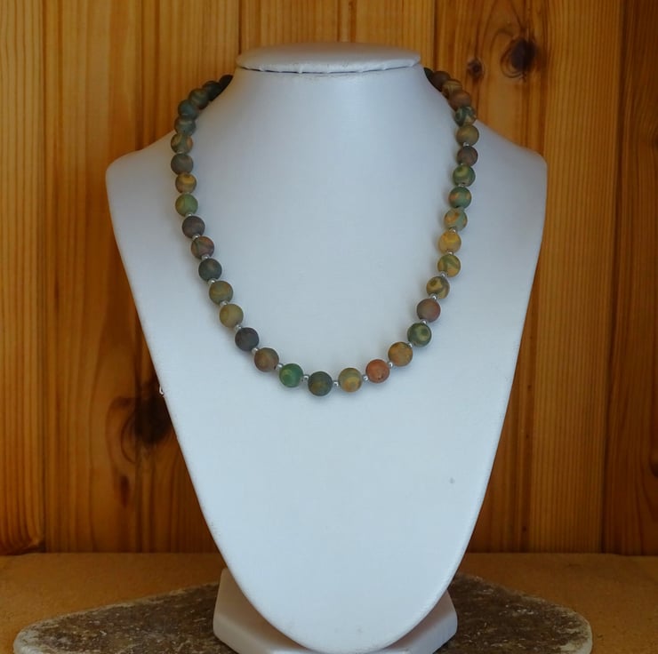 Green Agate Necklace - Folksy