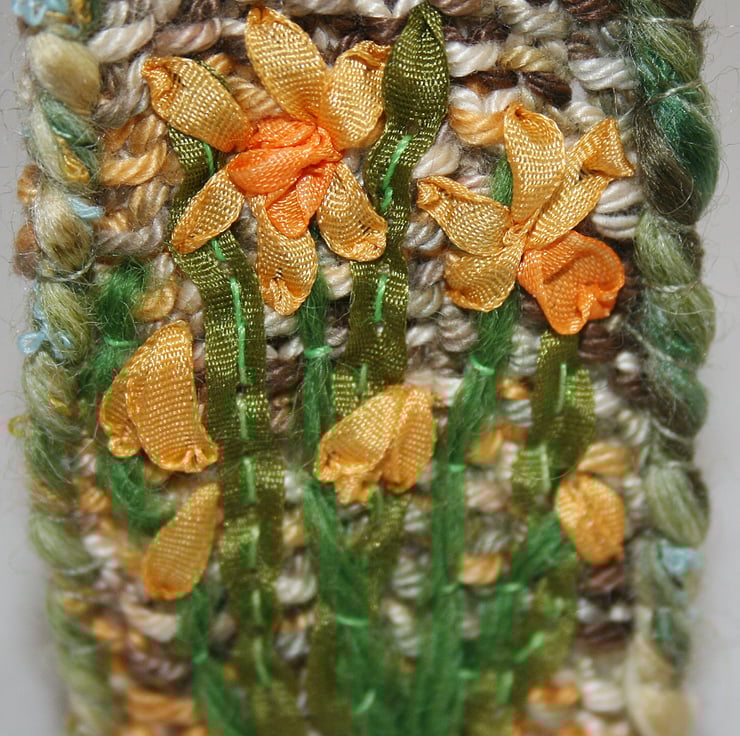 Embroidered Brooch - Spring Daffodils - Folksy