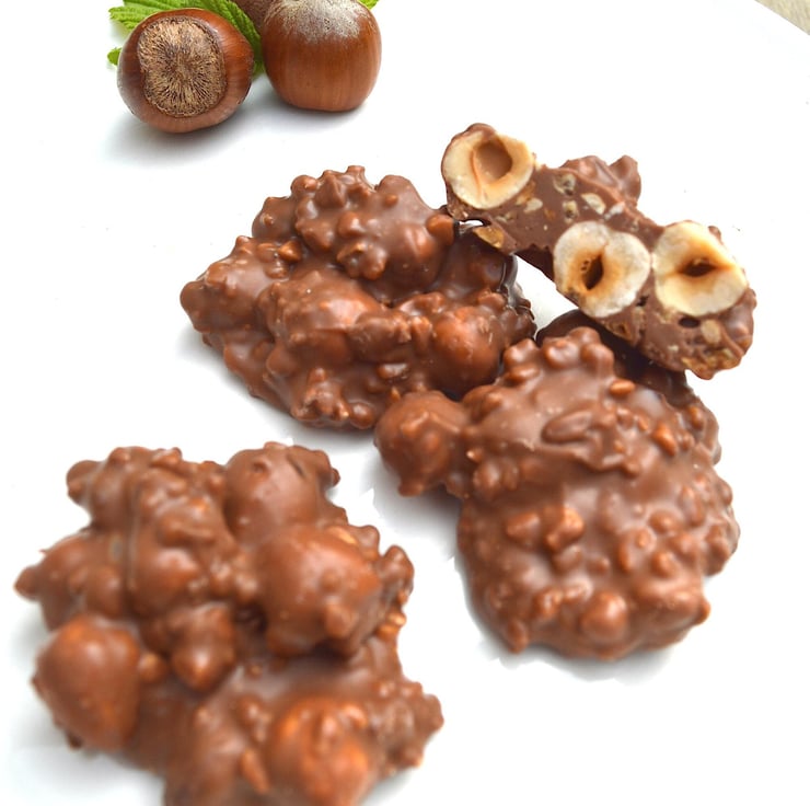 Hazelnut topped Belgian Chocolate Slab - Chunky... - Folksy