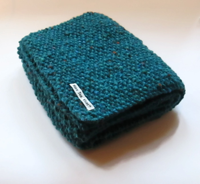 Scarf in Turquoise Aran Tweed Wool - Folksy