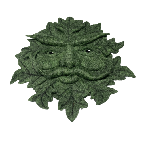 Green man plaque, woollen sculpture, needle fel... - Folksy