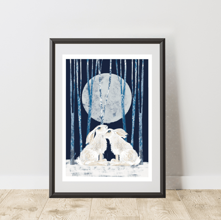 Hare Art art print original collage art wildlif... - Folksy
