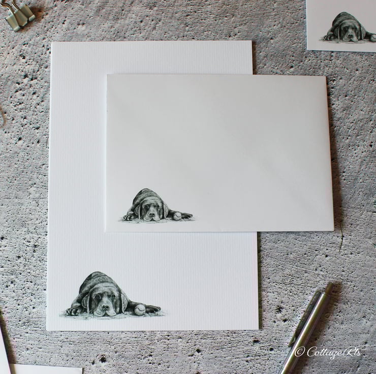 Letter Writing Paper With Labrador Design By Co... - Folksy