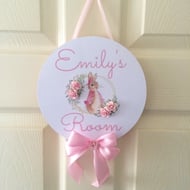 Handmade Personalised Door Sign, Rabbit Nursery... - Folksy