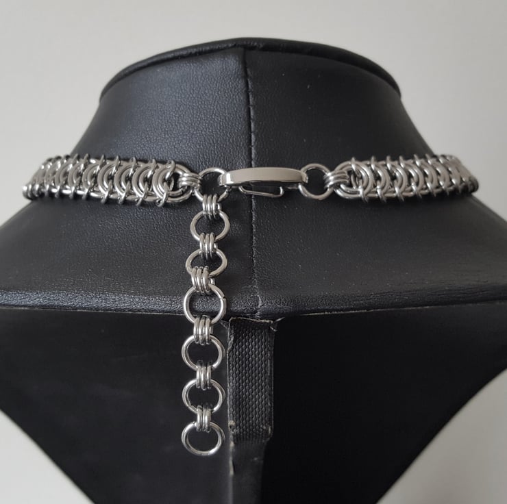 Vertebrae Chainmail Link Choker Necklace - Stai... - Folksy