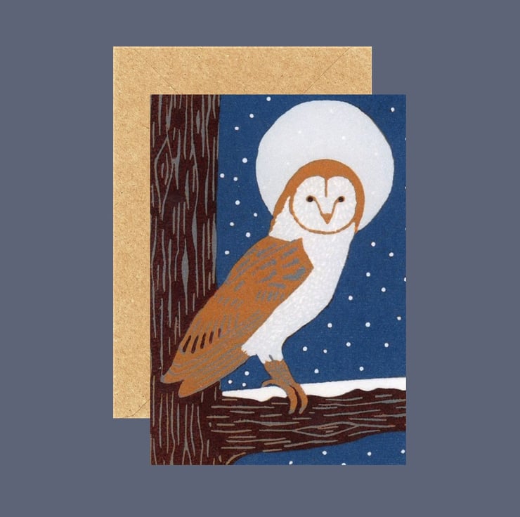 Bird Card, Owl Card, Art Card, Christmas Card - Folksy