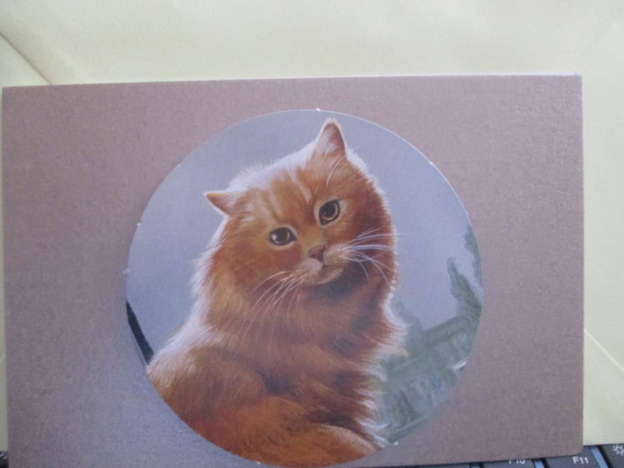 Ginger Cat Card - Folksy
