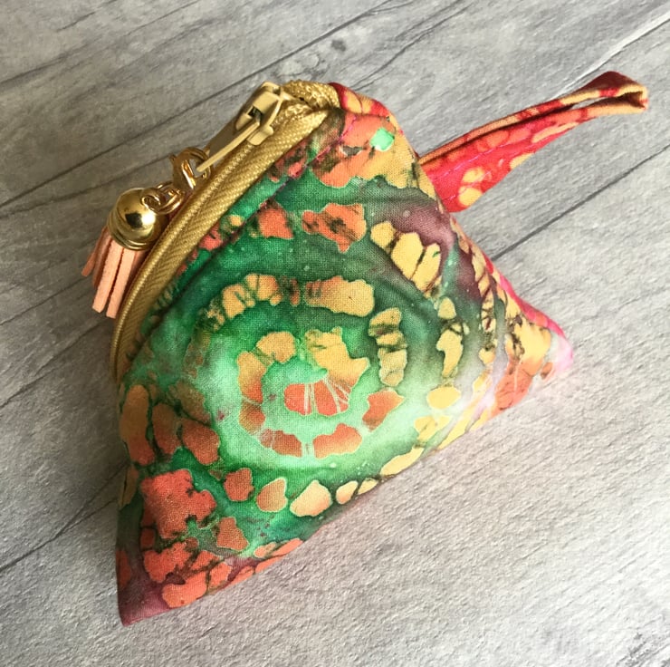 Batik Print Pyramid Purse - Folksy