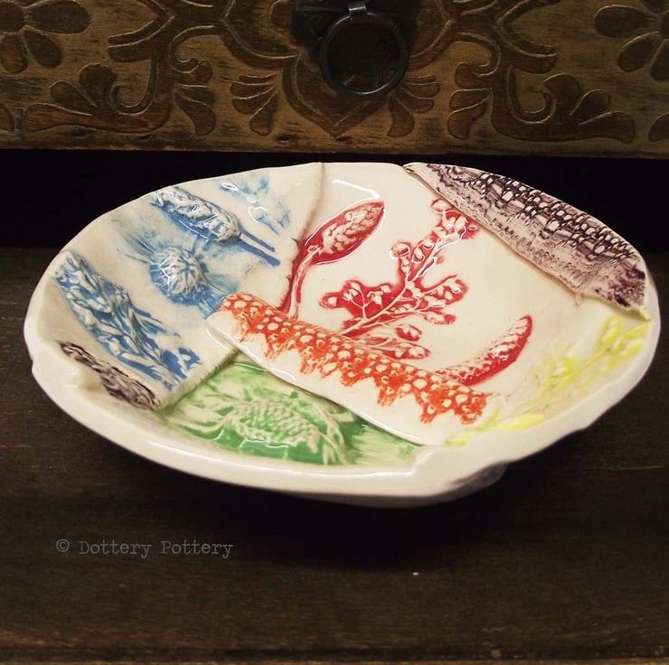 30% discount Ceramic bowl patchwork design brig... - Folksy