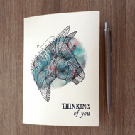 Donkey Thinking of You card, drawn by hand, hor... - Folksy