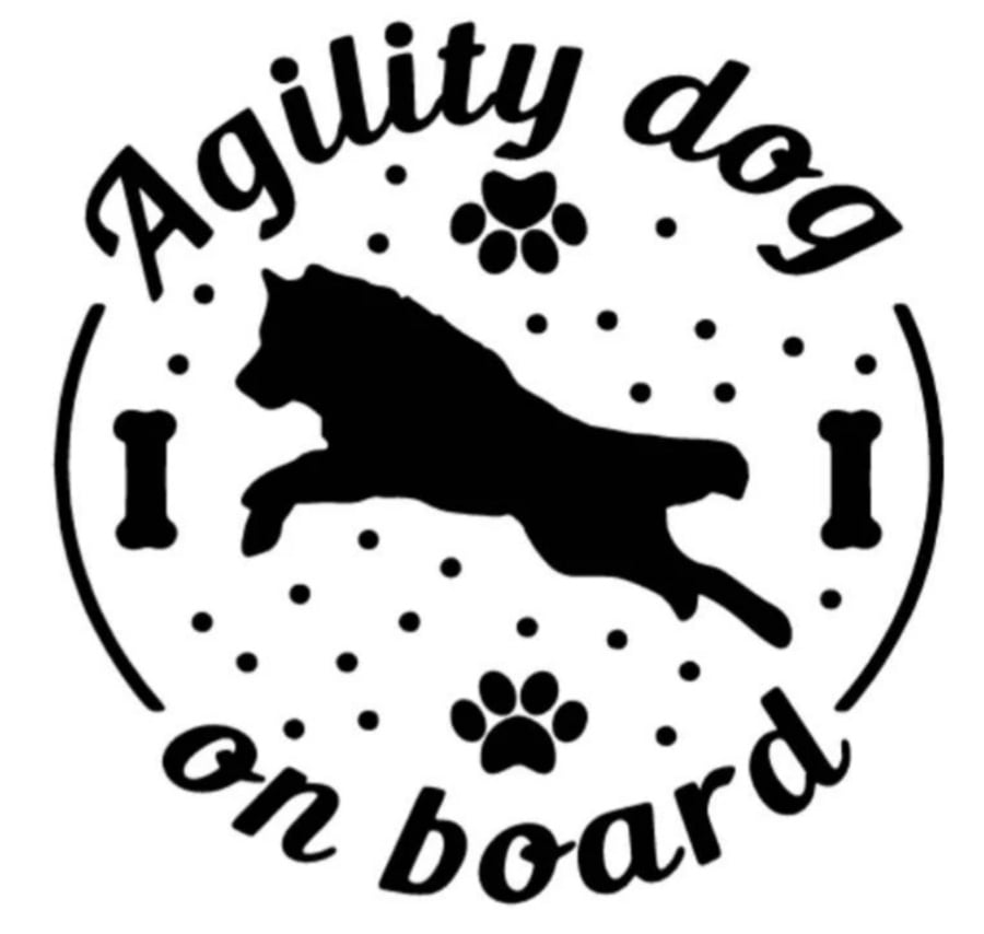 Agility dog on board car van sticker decal, car... - Folksy