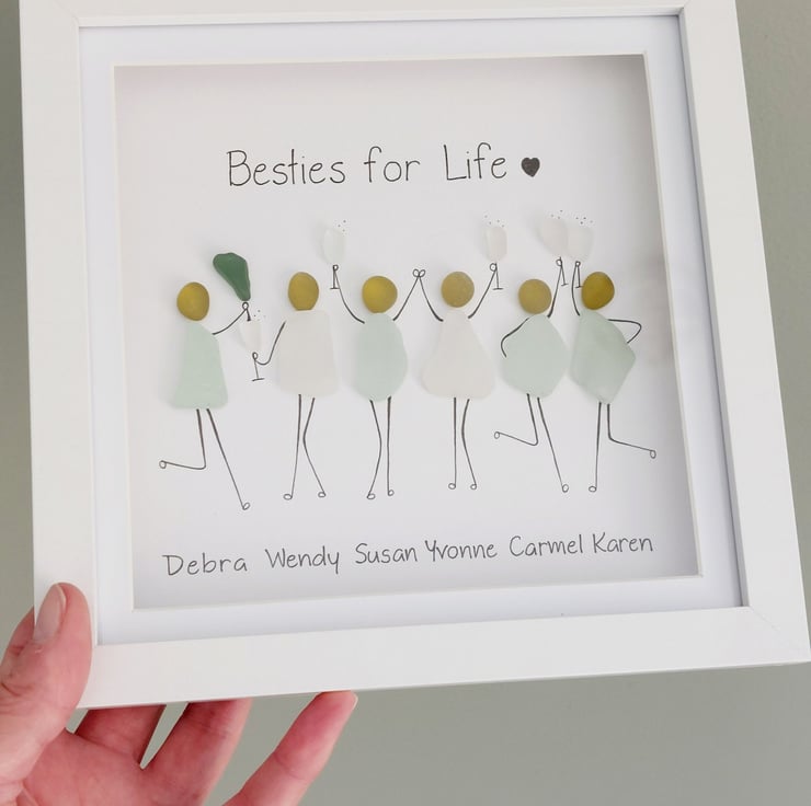 Group of Friends Sea Glass Wall Art, Friendship... - Folksy