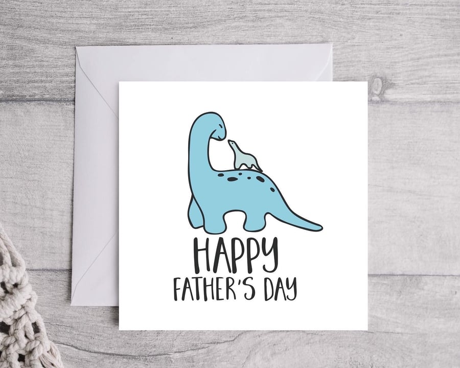 Daddy Dinosaur and Baby Dinosaur Father’s Day Card - Folksy