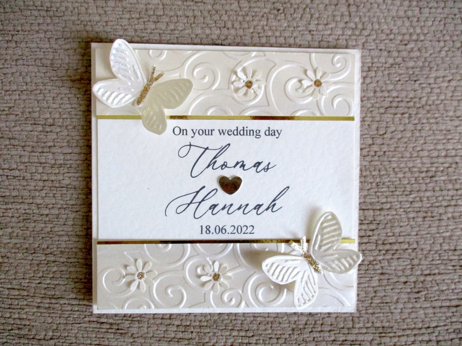 Personalised Butterflies Wedding Card - Congrat... - Folksy