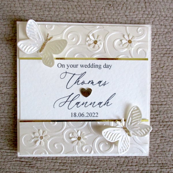 Personalised Butterflies Wedding Card - Congrat... - Folksy