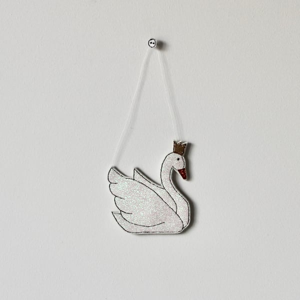 'A Swan' - Hanging Decoration - Folksy