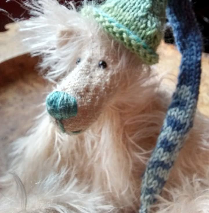 7inch Handmade Mohair Bear in a hat! - Folksy