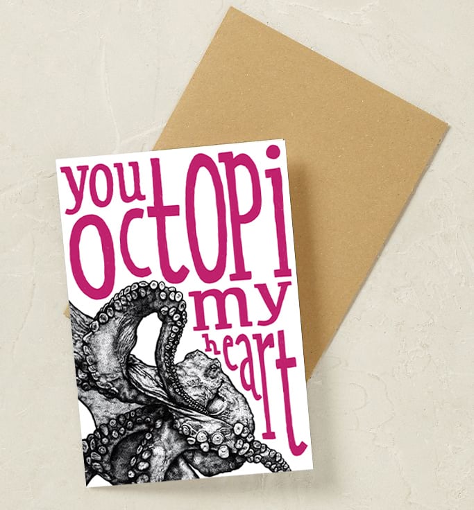 Illustrated Octopus Card - Folksy