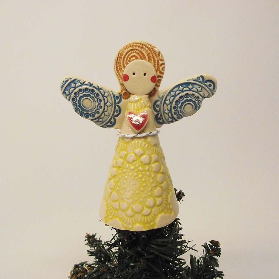 Ceramic Angel Christmas decoration - Folksy