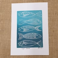Tight Squeeze, original linocut print - Folksy