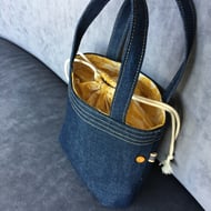 Small denim drawstring bag - Folksy
