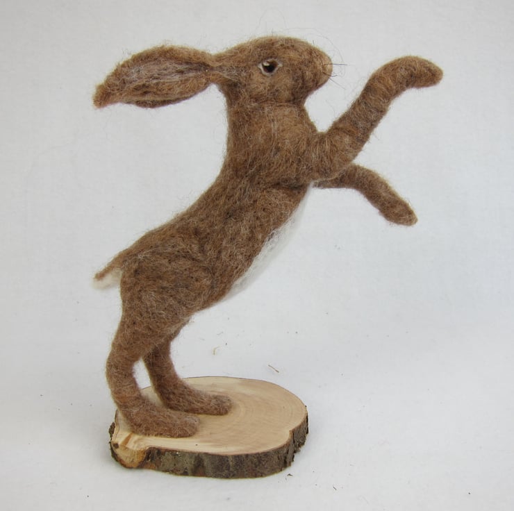 Needle felted model boxing hare, woollen sculpture - Folksy Needle felted model boxing hare, woollen sculpture - Folksy