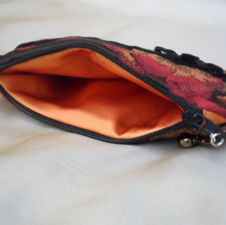 Purse in red and black Brocade - Sale item! - Folksy