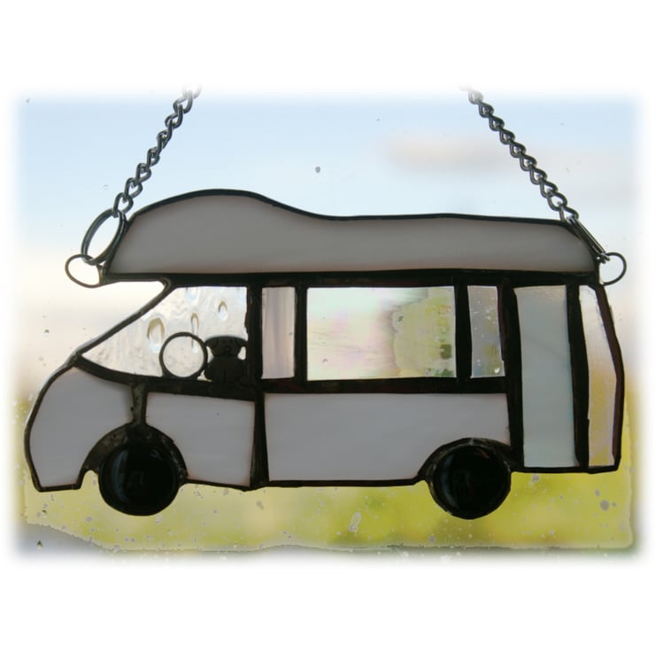 Motorhome Suncatcher Stained Glass Compass Drif... - Folksy