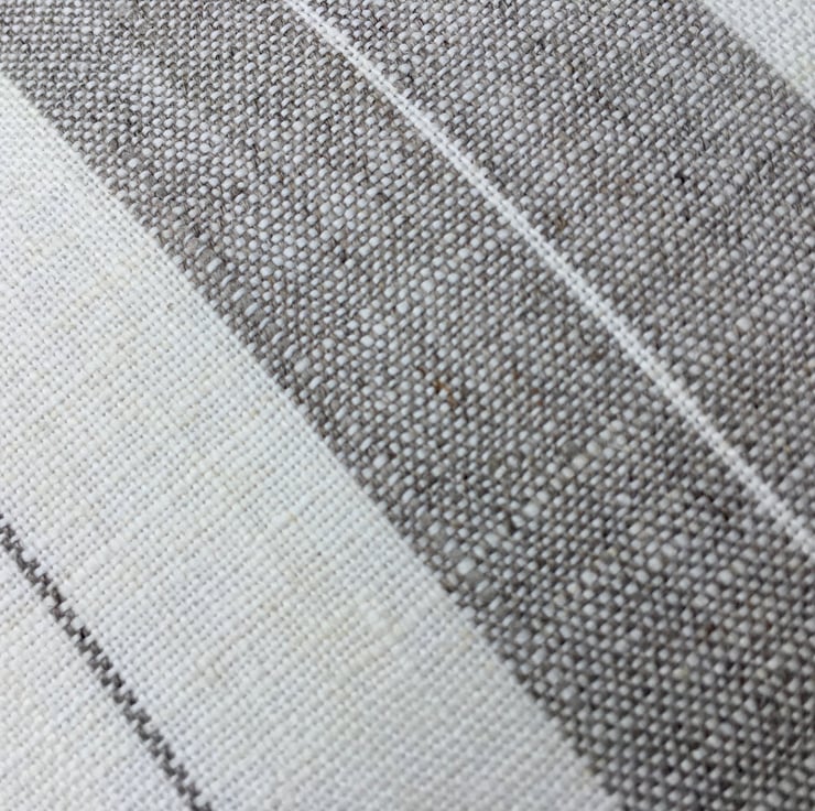 Ivory and Beige Striped Linen Cushion Cover - Folksy