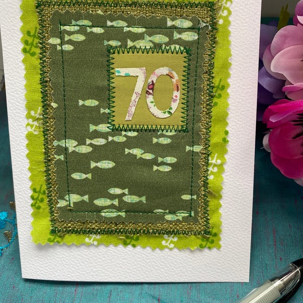 70th birthday, fish, blank greeting card free p... - Folksy