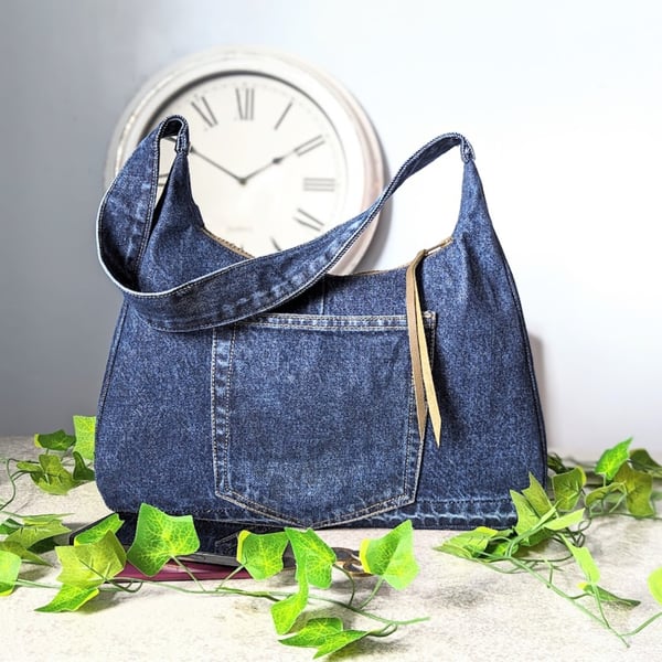 Denim Armpit Bag. Repurposed Denim Underarm Sma... - Folksy