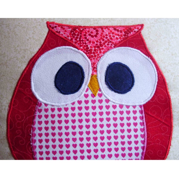 Cushion - Owl and patchwork - Folksy