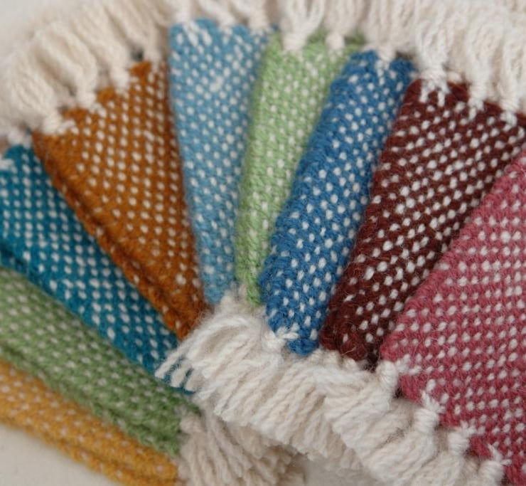 Hand Woven Wool Coasters - Set of 4 - Light &am... - Folksy