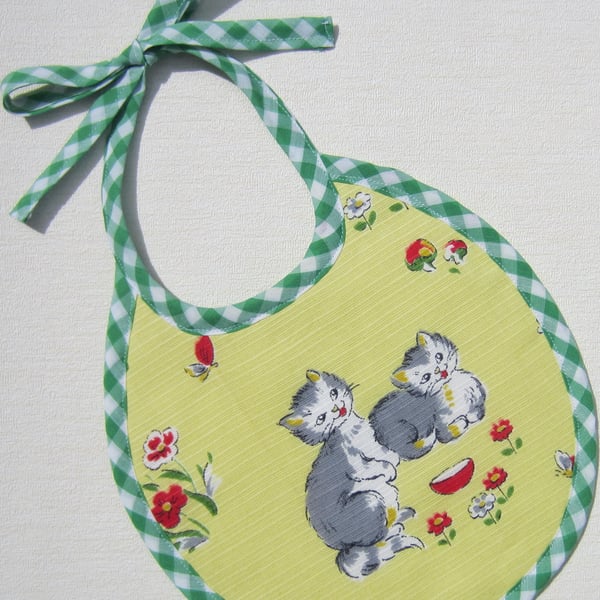 Vintage Cat Bib - Folksy