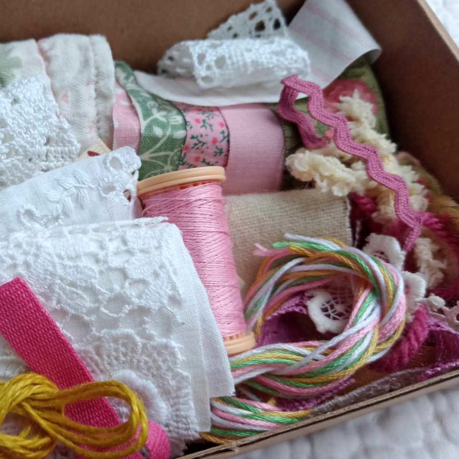 Slow Stitching starter kit - Vintage fabric and... - Folksy