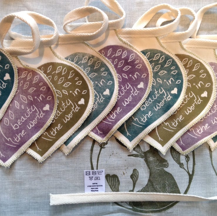 Hand printed Tree Bunting made to order - Folksy